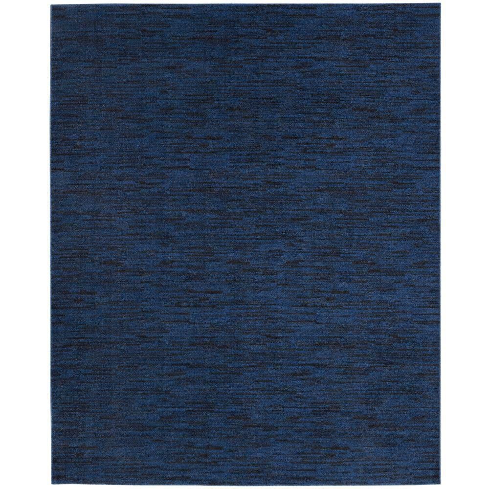 Nourison Essentials 10 ft. x 14 ft. Midnight Blue Solid Contemporary ...