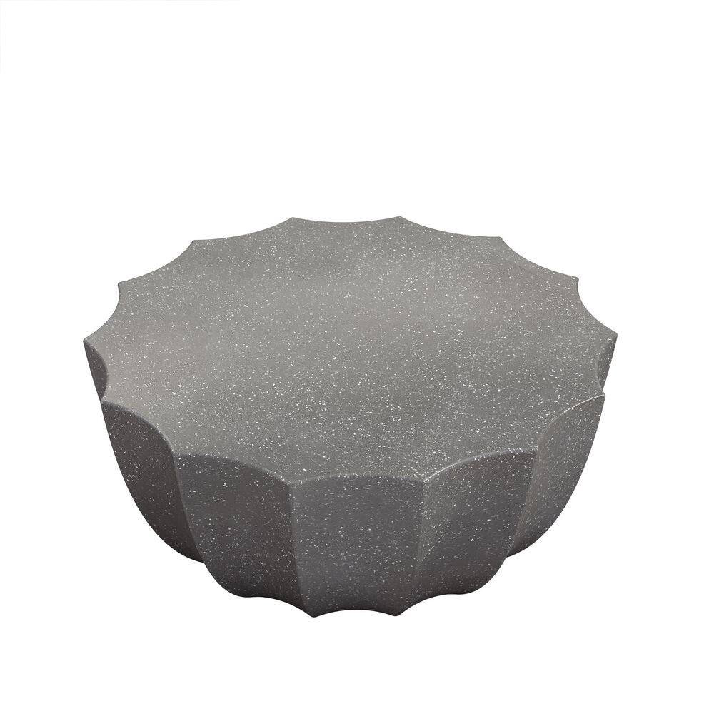JUJABU Round Cement Outdoor Coffee Table Suitable for Terraces, Gardens ...
