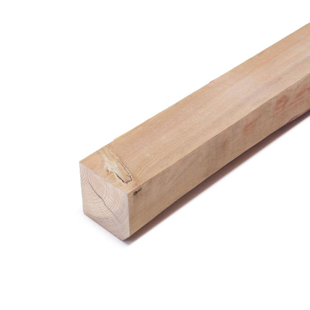 4 in. x 4 in. x 10 ft. #2 Red Pine Ground Contact Cedar-Tone Pressure ...