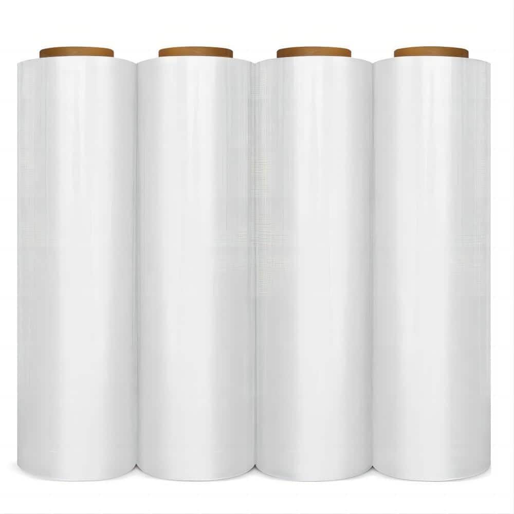 WRIGHTMASTER 18 in. W x 1500 ft. L 80 Gauge Pallet Wrap Stretch Wrap ...