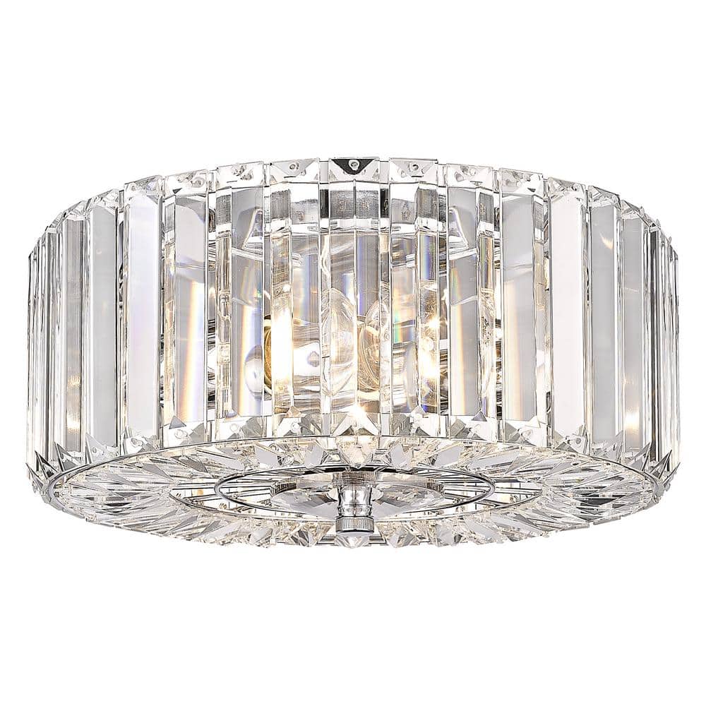 pasentel 11.89 in. 2-Light Brushed Nickel Transitional Flush Mount ...