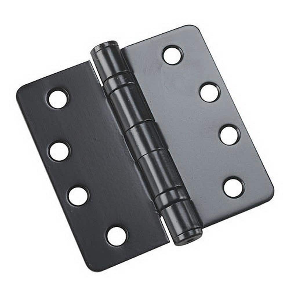 Onward 4 in. x 4 in. Black Full Mortise Ball Bearing Butt Hinge with ...