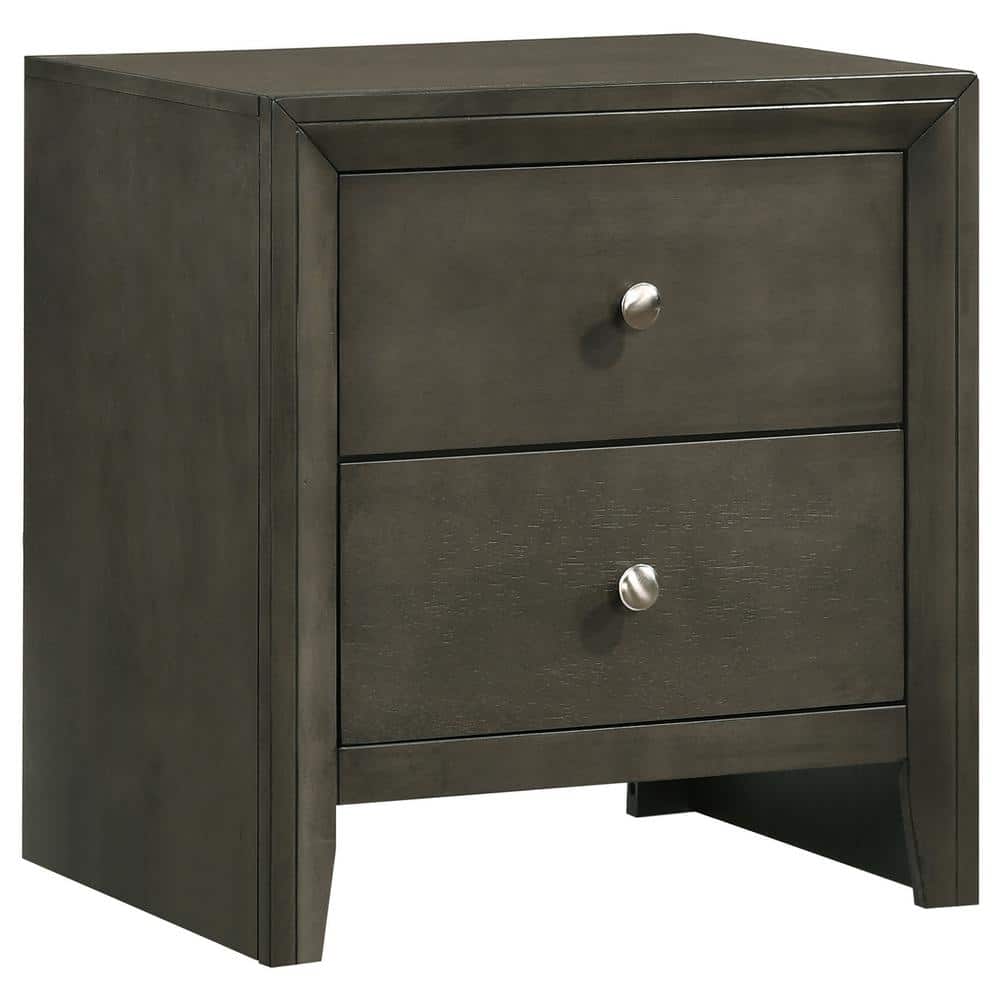 Coaster Serenity Mod Gray 2-Drawer Nightstand 215842 - The Home Depot