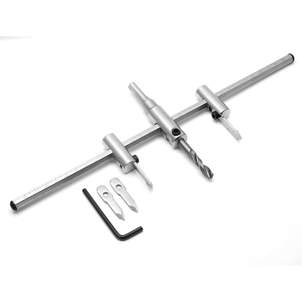 Adjustable 1-3/16 to 11-3/4 Heavy Duty Hole Saw with Circle Cutter Drill Bit Tool for Drywall ...