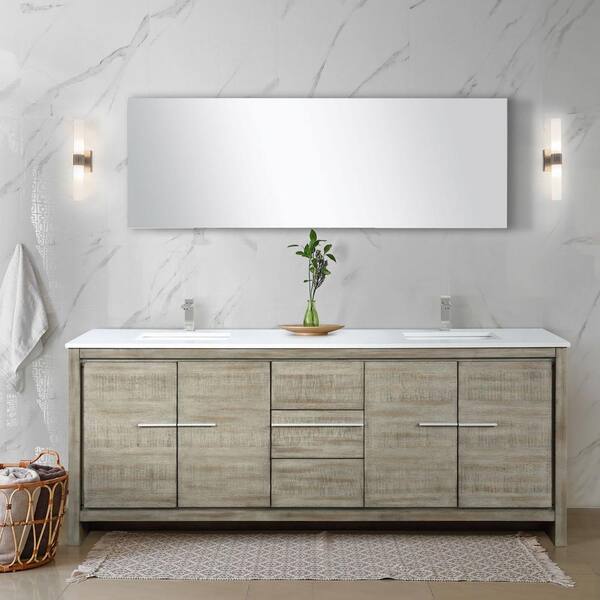 Lexora Lafarre 80 in W x 20 in D Rustic Acacia Double Bath Vanity and ...