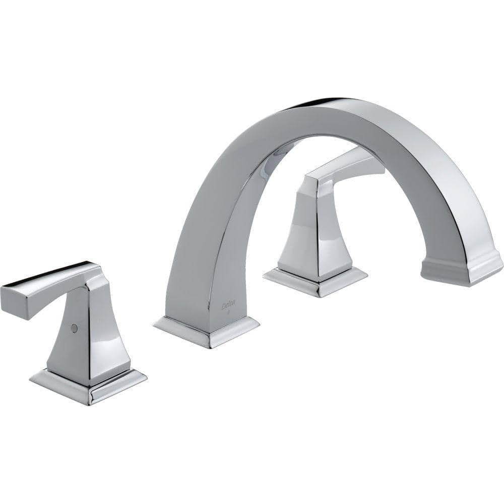 Delta Dryden 2-Handle Deck-Mount Roman Tub Faucet Trim Kit Only in ...