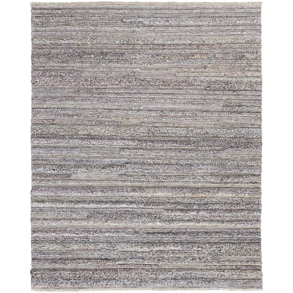 HomeRoots 10 x 14 Taupe and Ivory Striped Area Rug 2000512722 - The ...