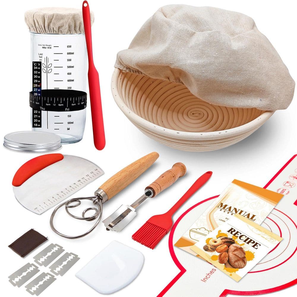 Esepony 8-Piece Complete Sourdough Starter Baker Sets with Glass ...