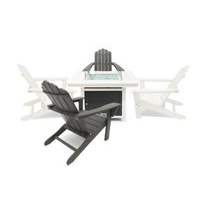 LuXeo Park City 42 in. 2-Tone Gray Square Fire Pit, 5-Piece Plastic ...