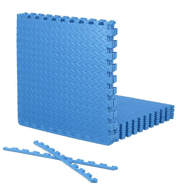 CAP Blue 24 in. W x 24 in. L x 0.5 in. T EVA Foam Diamond Pattern Gym ...