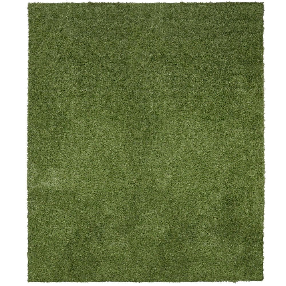 Ottomanson Evergreen Collection Waterproof Solid 3 x 3 Indoor/Outdoor ...