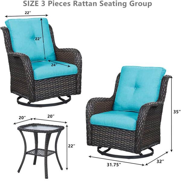 Gymojoy Carolina Gray Wicker Patio Conversation Set With CushionGuard ...