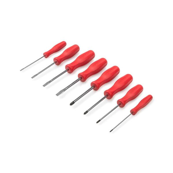 TEKTON Hard-Handle Screwdriver Set, 8-Piece (#0-#3,1/8-5/16 in ...