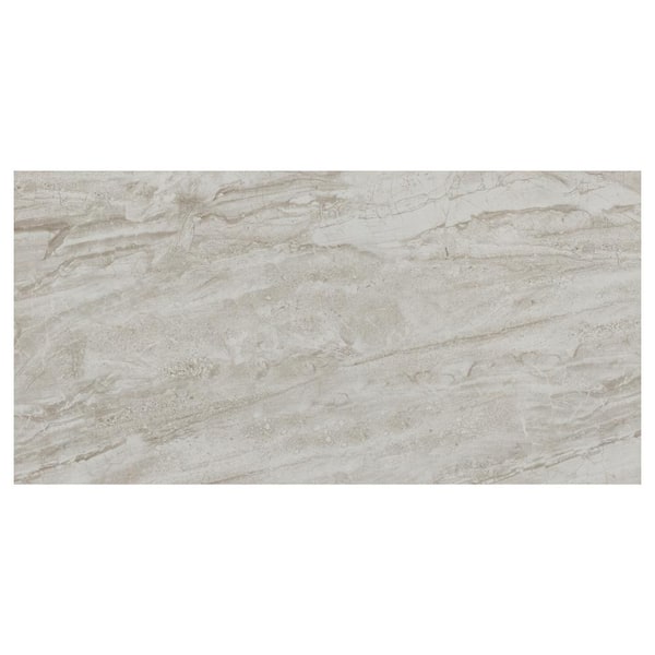 TrafficMaster Vigo Gris 12 in. x 24 in. Matte Ceramic Marble Look Floor ...