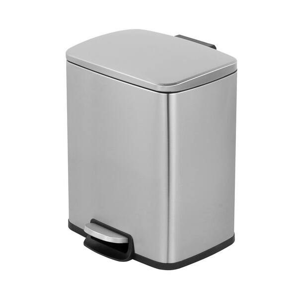 Innovaze 5.3 Gal. Stainless Steel Trash Can with Lid and Liner Bucket ...