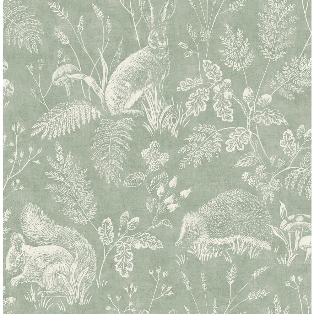 Advantage Green Woodland Toile Wallpaper 4164-M1801 - The Home Depot
