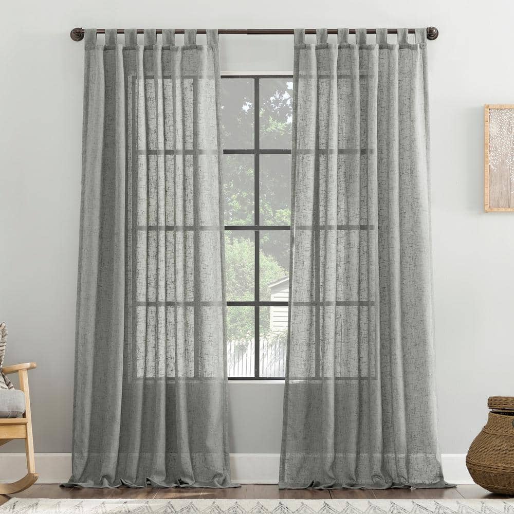 Sun Zero Tansy Burlap Weave Linen Polyester Blend Sterling Gray 50 in ...