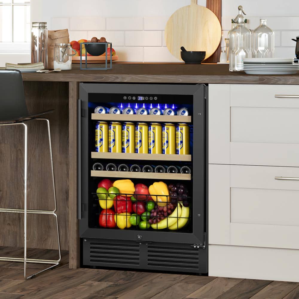 Nipus 23.4 in. Single Zone 225 Plus Cans Beverage Cooler Reversible ...