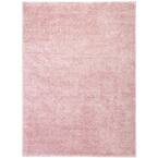 Well Woven Madison Shag Piper Solid Plain Pink 3 ft. 11 in. x 5 ft. 3 ...