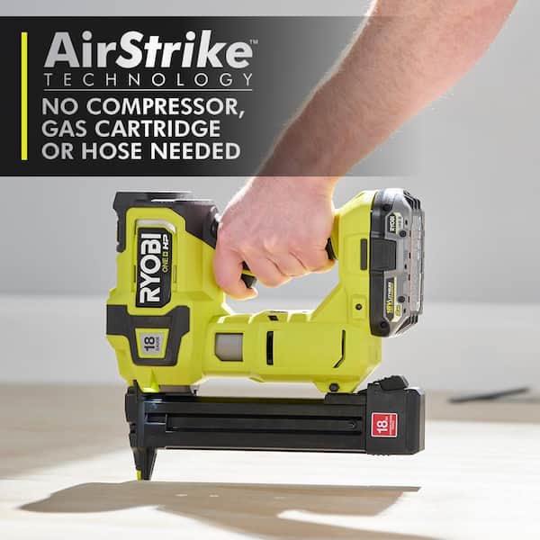 RYOBI ONE+ HP 18V Brushless Cordless 18-Gauge Narrow Crown Stapler ...