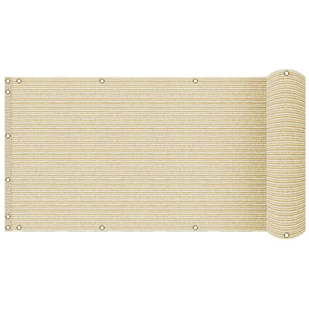 BANSA ROSE 3 ft. x 15 ft. Beige Balcony Privacy Fence Screen with UV ... BANSA ROSE 3 ft. x 15 ft. Beige Balcony Privacy Fence Screen with UV ...