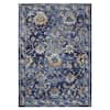 HomeRoots Blue and Gold 8 ft. x 10 ft. Rectangle Polypropylene Area Rug ...