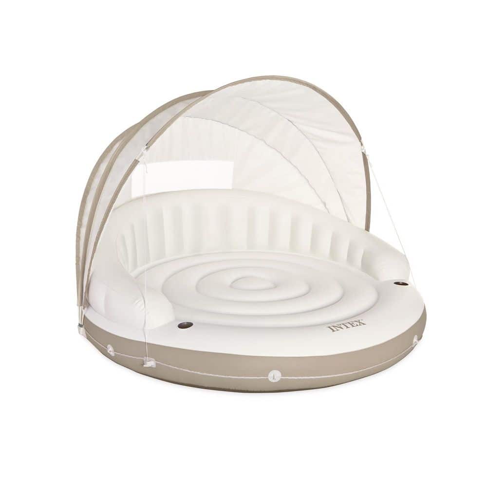Intex Inflatable Canopy Island Float Lounge, 78.5 in. x 59 in. 58292EP ...