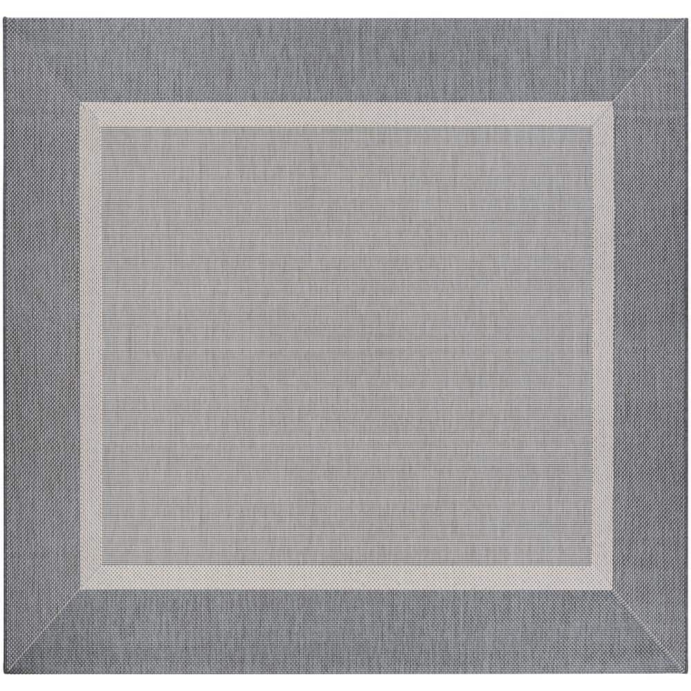 Couristan Recife Stria Texture Ivory-Silver 8 ft. x 8 ft. Flatwoven ...