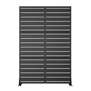Lirago 72 in. x 47 in. Arched-Top Black Privacy Screen Galvanized ...