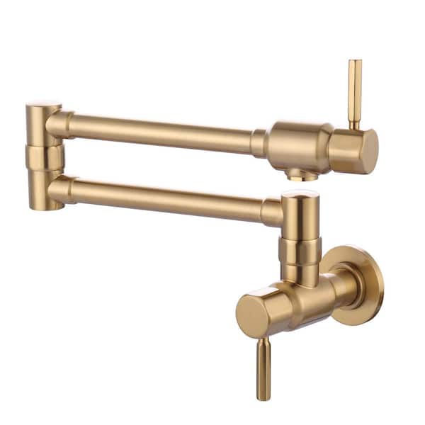 ALEASHA Wall Mounted Pot Filler in Gold AL-1A56G - The Home Depot