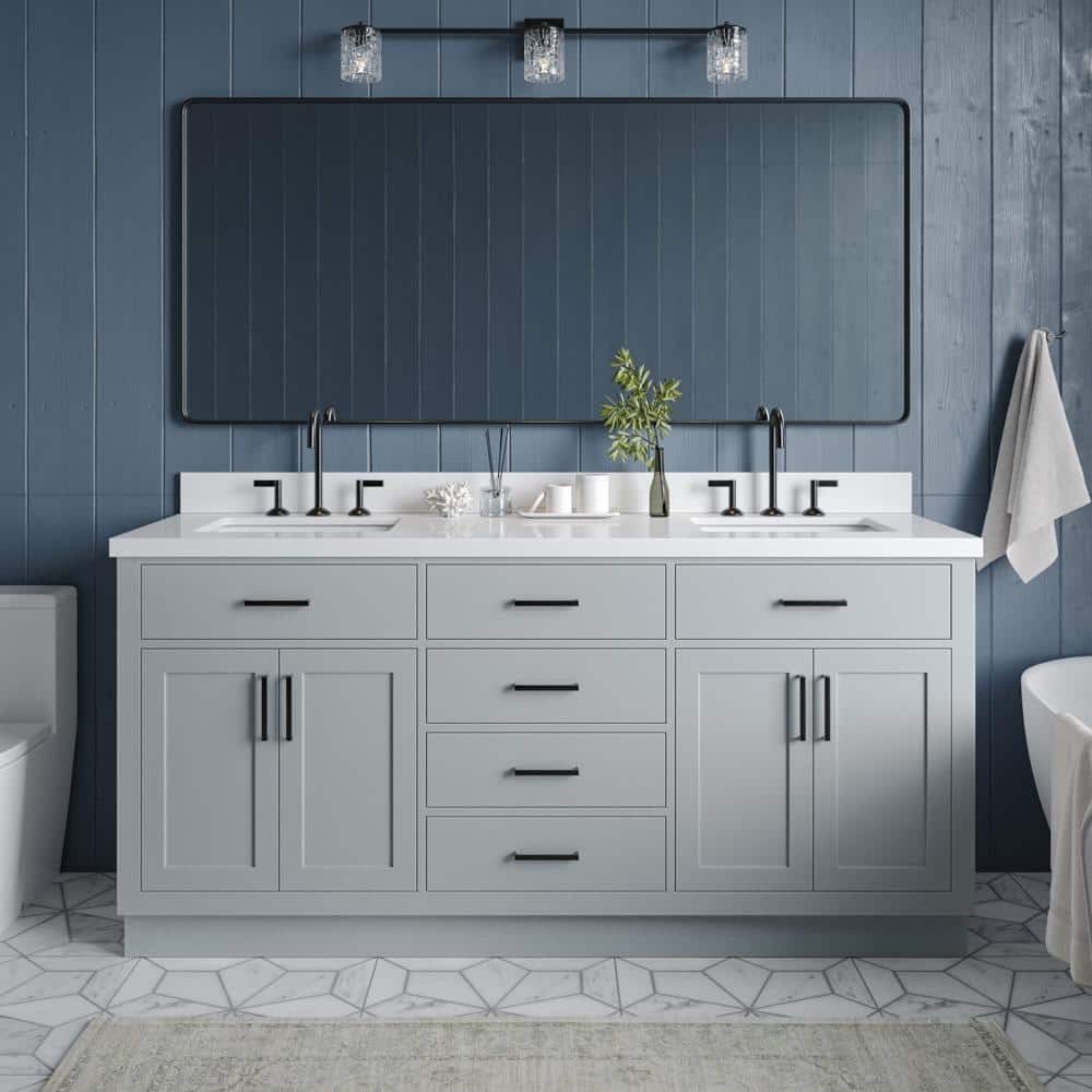 Reviews for ARIEL Hepburn 72 in. W x 22 in. D x 36 in. H Double Sink ...