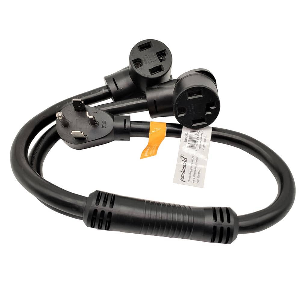 parkworld 3 ft. 10/4 4-Wire Dryer 30 Amp 4-Prong Y Adapter Cord NEMA 14 ...