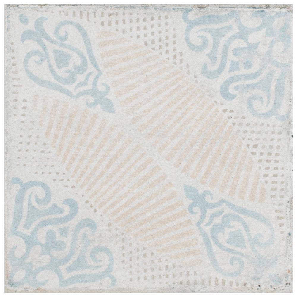 Merola Tile Barcelona Decor Guell 5-3/4 in. x 5-3/4 in. Porcelain Floor ...