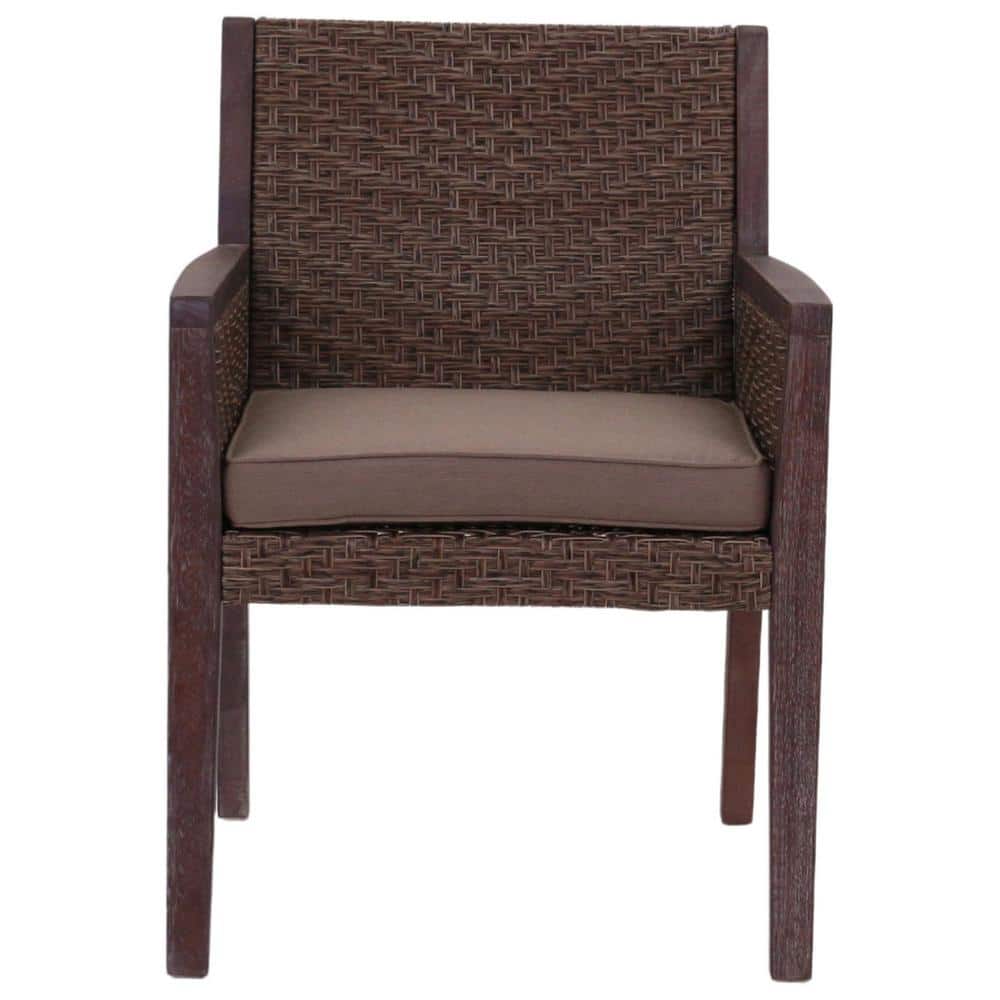 Courtyard Casual Buena Vista II Dining Arm Chair Stained Eucalyptus ...