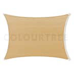 COLOURTREE 10 ft. x 15 ft. 190 GSM Sand Beige Rectangle Sun Shade Sail ...