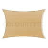 COLOURTREE 16 ft. x 12 ft. 190 GSM Sand Beige Rectangle Sun Shade Sail ...