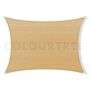 COLOURTREE 17 ft. x 21 ft. 190 GSM Brown Rectangle Sun Shade Sail ...