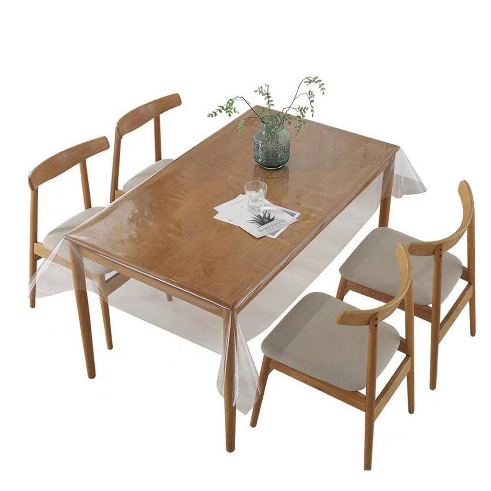 Pro Space 54 in. W x 120 in. L Clear PVC Table Cover Protector ...