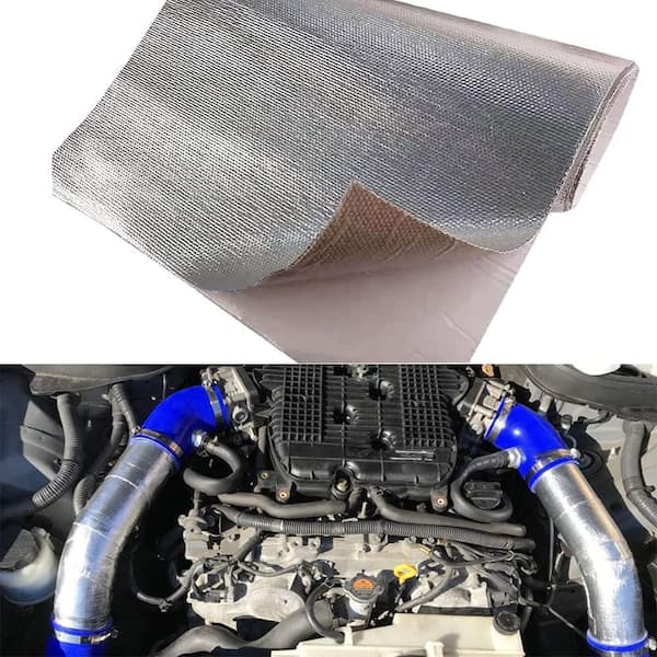 12'' W x 4 ft. L Aluminized Heat Shield Mat Thermal Adhesive Backed ...