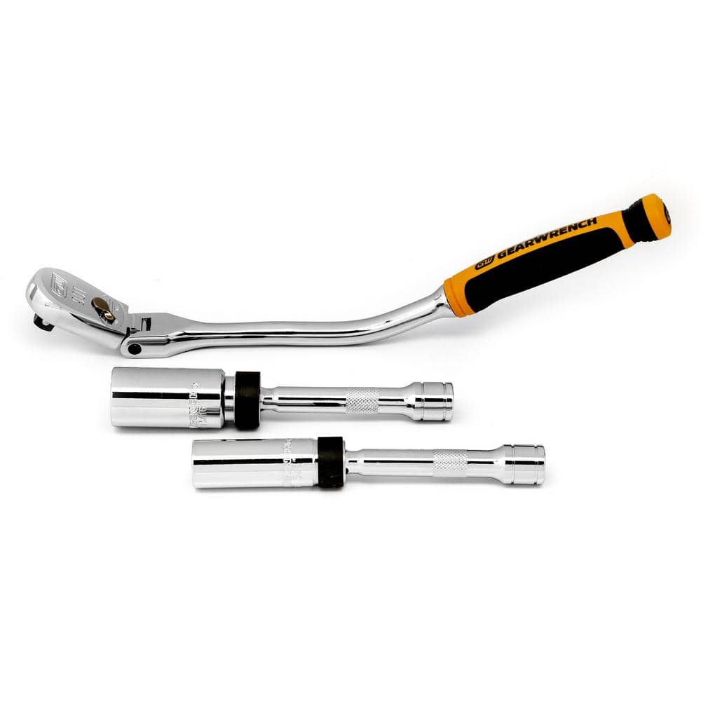 GEARWRENCH 3/8 in. Drive 90-Tooth Spark Plug Ratchet Set (3-Piece ...