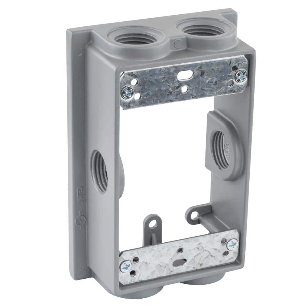 Commercial Electric 1-Gang Metallic Weatherproof Extension Ring with (6 ...