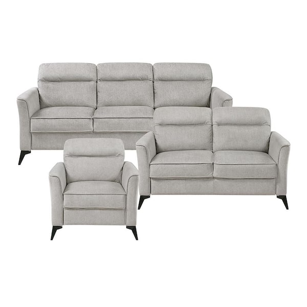 Lazzara Ellicott 79 in. W Straight Arm Microfiber Fabric Rectangle 3 ...