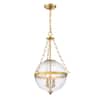 Hampton Bay Cairo 2-Light Brushed Gold with Clear Glass Globe Glam ...