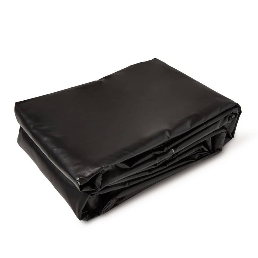 5 ft. x 10 ft. Black 20 Mil 18 oz. Heavy Duty Vinyl Plastic Tarp, Brass ...