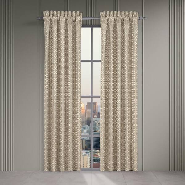 J QUEEN NEW YORK INC Avelyn Slate Indigo Geometric Polyester Window ...