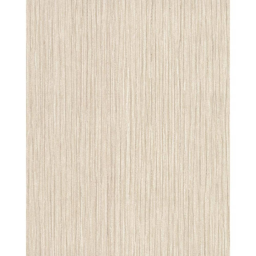 York Wallcoverings Beige Tuck Stripe Vinyl Wallpaper Matte, 27 in. x 27 ...