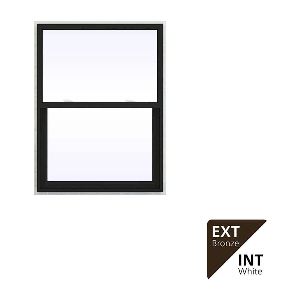 JELD-WEN 36 in. x 48 in. V-2500 Series Bronze FiniShield Vinyl Single ...