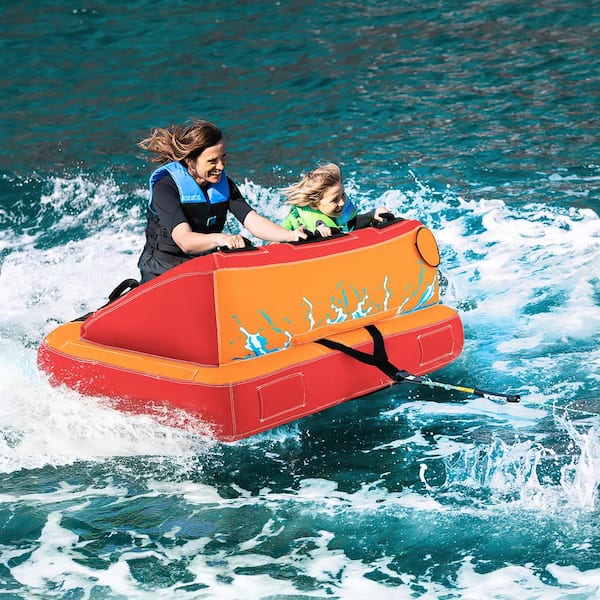 340 Lb Capacity Tube GYMAX 2-Person Towable Tube For Boats - 340LBS ...