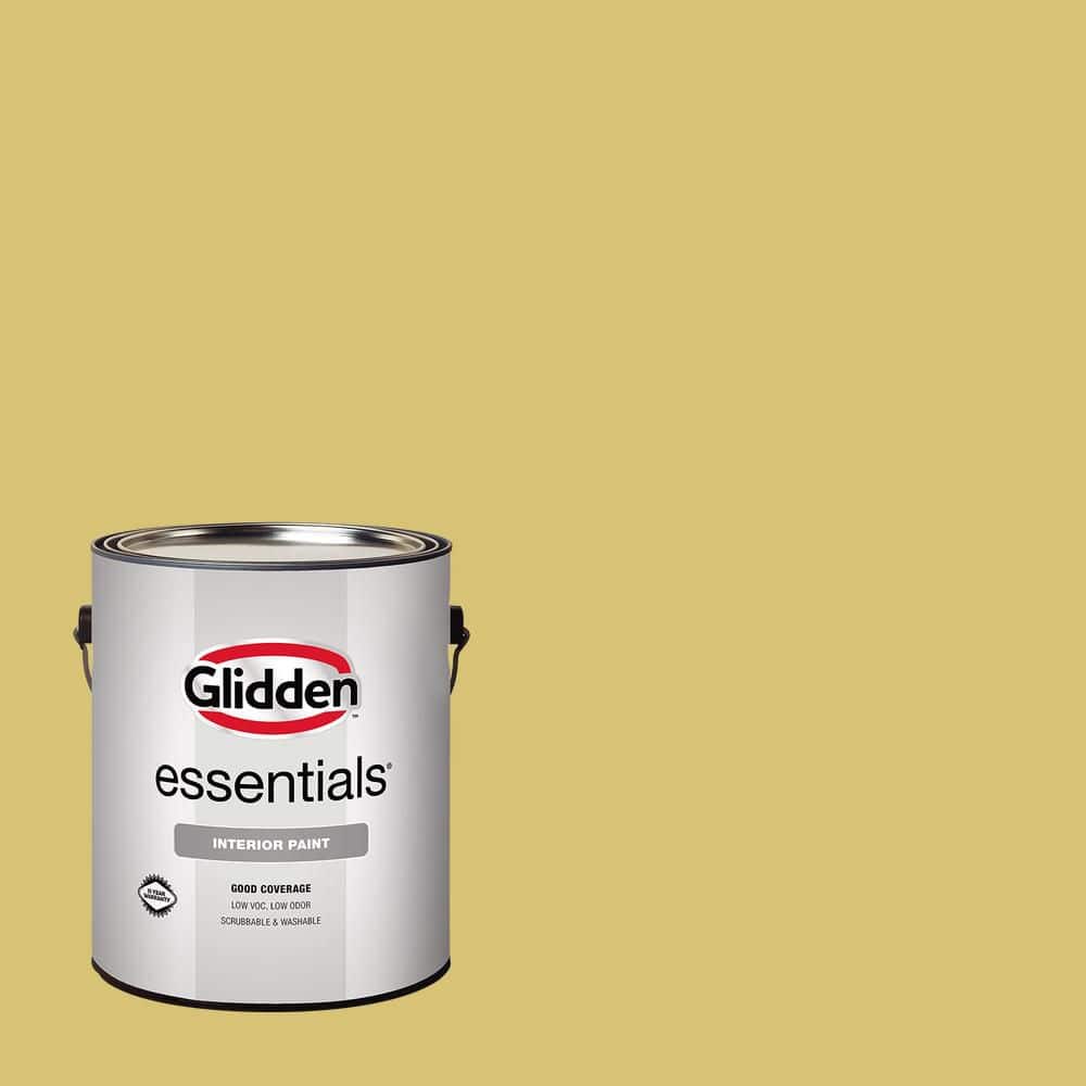 Glidden Essentials 1 gal. PPG1109-4 Citrus Yellow Flat Interior Paint ...