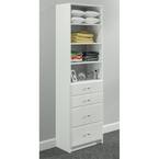 SimplyNeu 14 in. D x 25.375 in. W x 84 in. H White Shoe Storage Tower ...